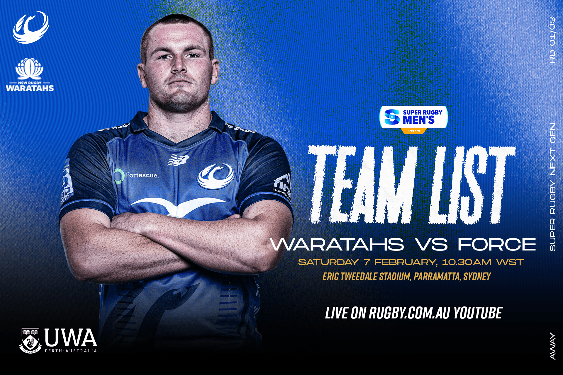 Force team list named for opening Next Gen clash with 'Tahs