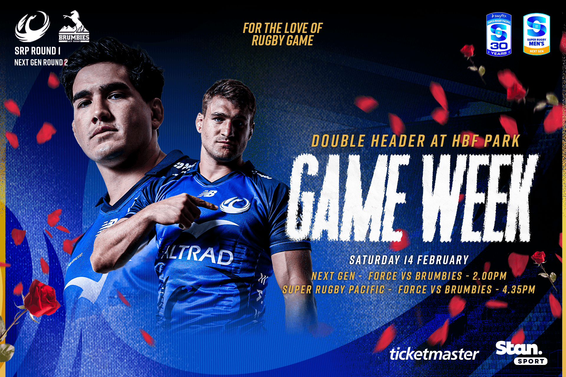 Gameday Info - Force vs Brumbies - Saturday 14 February